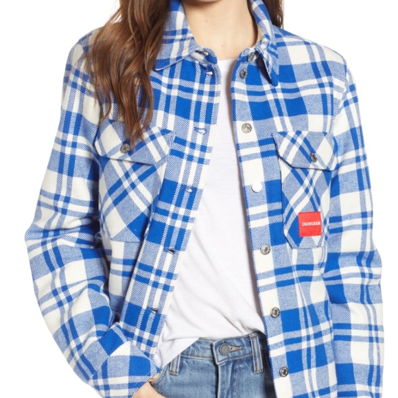Calvin Klein | Jackets & Coats | Calvin Klein Check Shirt Jacket | Poshmark